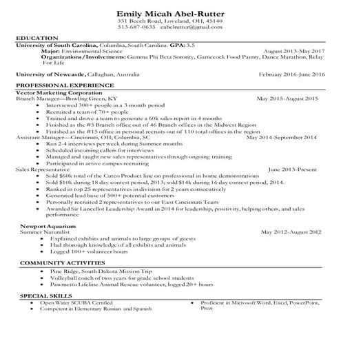 Emmi Abel-Rutter Resume | DOCX | Education