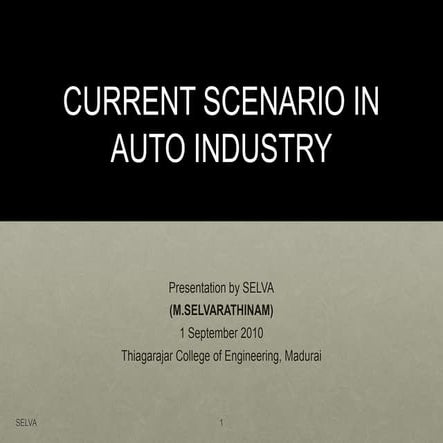 OPPORTUNITIES FOR LOCALISING AUTOMOTIVE COMPONENTS | PPT