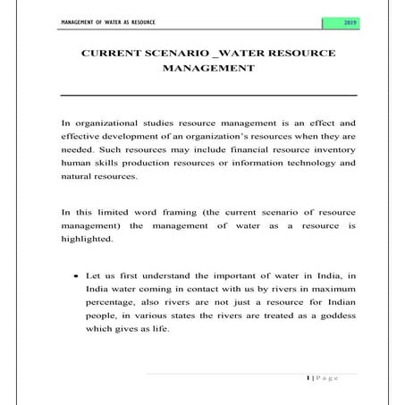 Current scenario resource managemant (indian context) | PDF