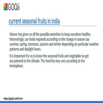 current seasonal fruits in india | PDF | Weather | Science