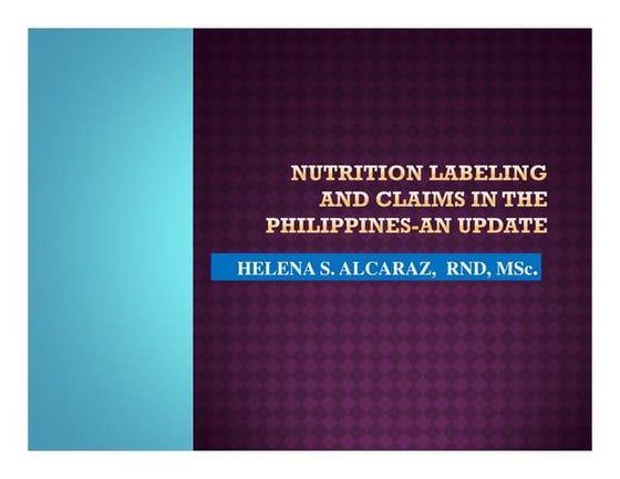 Philippines Nutrition and Labelling Claims 2015 | PDF | Healthy Cooking ...