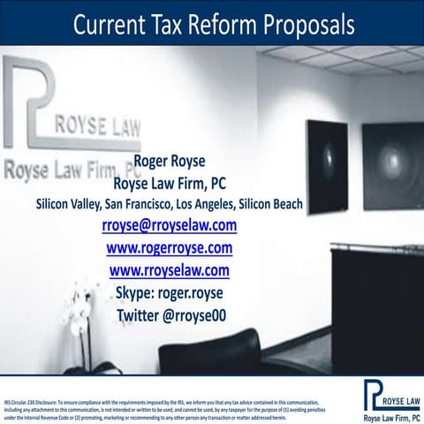 Current Tax Reform Proposals | PDF