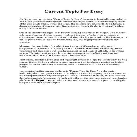 Current Topic For Essay. California State University Bakersfield | PDF ...