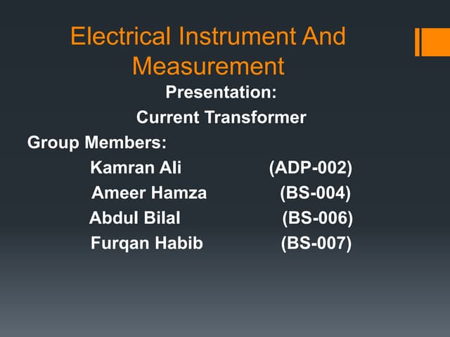 Ppt of current transformer | PPTX | Physics | Science