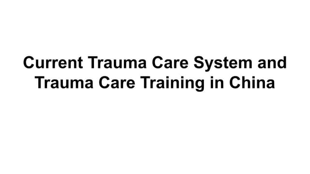 15 trauma care systems | PPT