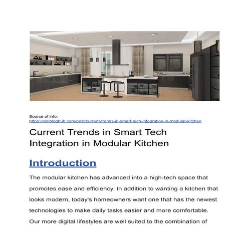 Current Trends in Smart Tech Integration in Modular Kitchen | PDF