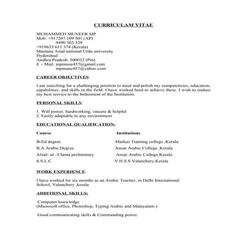 Curriculam vitae | DOC