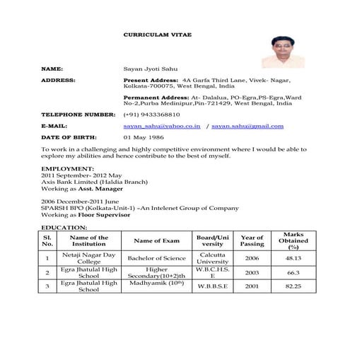 Curriculam vitae sayan sahu | DOCX