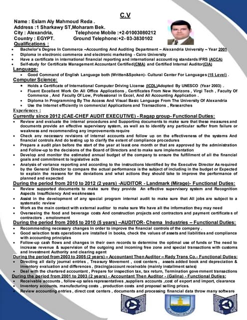 احمد عادل محاسب Ar & Eng CV | PDF