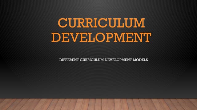 Decker Walker's curriculum model (1971) | PPTX