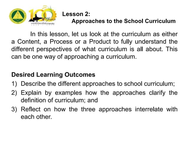 Approaches to School Curriculum | PPTX