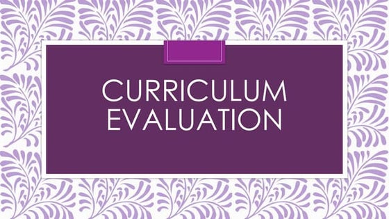 curriculum-evaluation-models. Module ___ | PDF