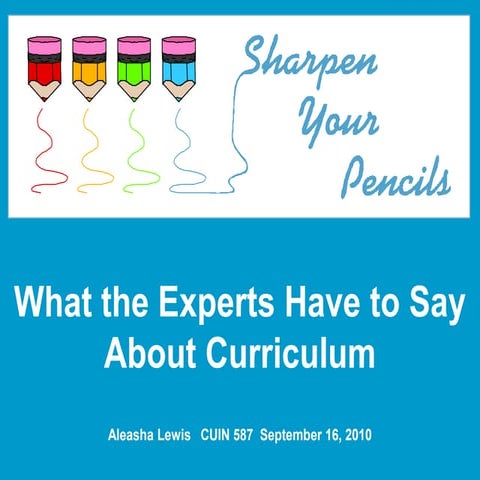 Curriculum - What the Experts Have to Say | PPTX