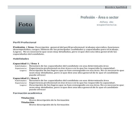 Curriculum vitae funcional sencillo | DOC