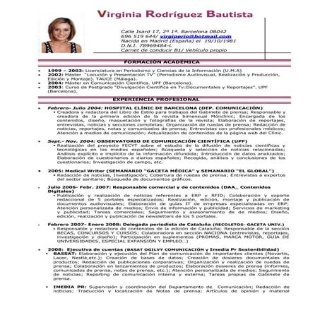 Curriculum Virginia R.B | PDF