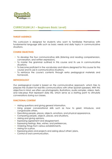 Spanish 2 curriculum map | DOCX