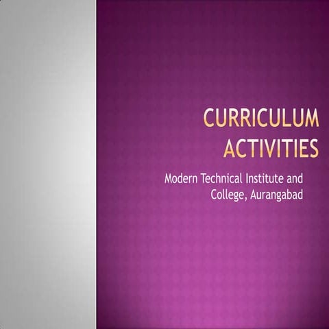 Curriculum activities | PPT