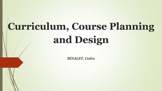 COURSE PLAN &UNIT PLAN | PPTX | College Planning | College Education
