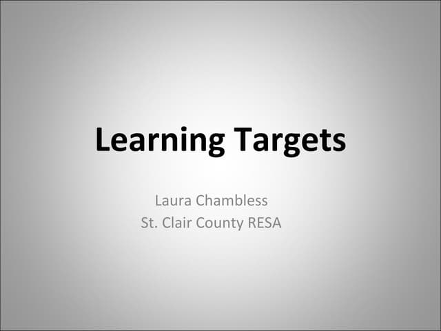 Chapter 2 Learning Targets | PPTX