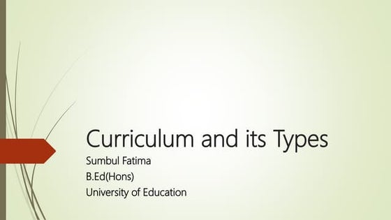 TYPES OF CURRICULUM | PPT