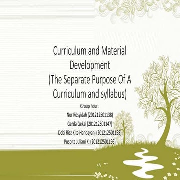 Curriculum and material development | PPTX
