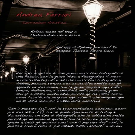 Curriculum artistico Andrea Ferrari | PDF