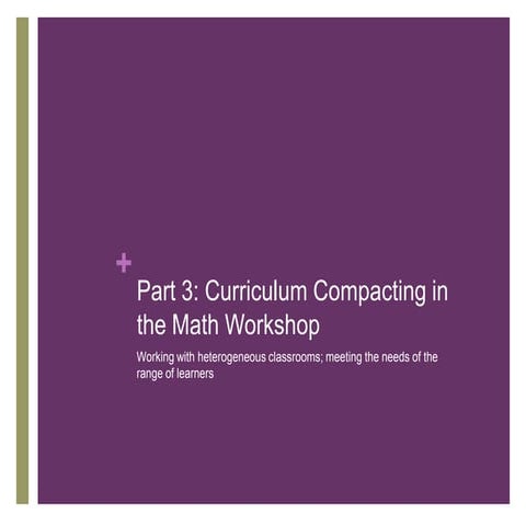 Curriculum Compacting E-Learning Module Part 3 | PPT