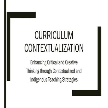 Curriculum Contextualization - Enhancing Critical Thinking | PPTX