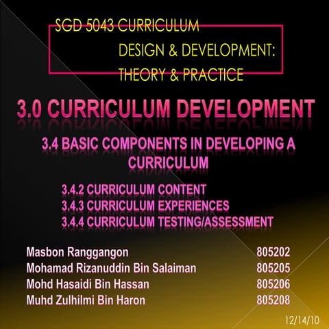 Curriculum design(new) | PPT
