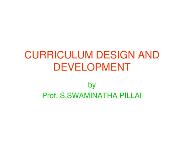 Foundations of curriculum development | PPTX