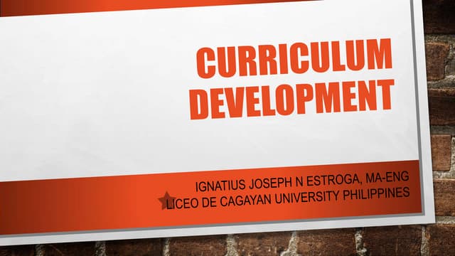 CURRICULUM DEVELOPMENT PROCESSES AND MODELS.pptx | Primary Education ...