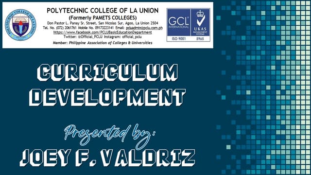 Foundations of curriculum development | PPTX