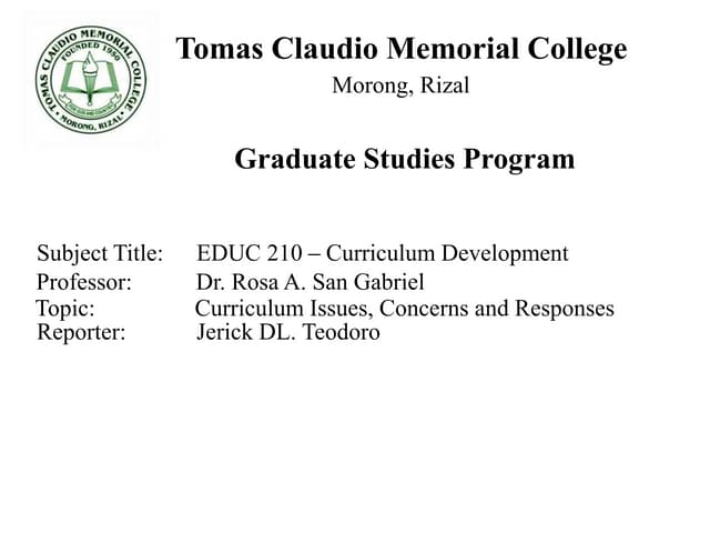 Curriculum issues and concerns | PPTX