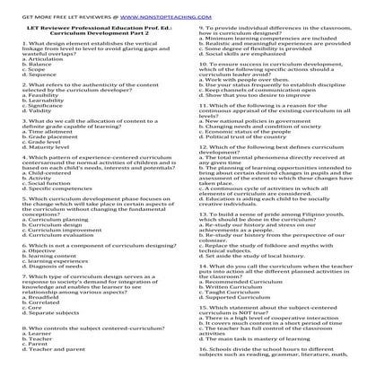 Curriculum development part 2 | PDF