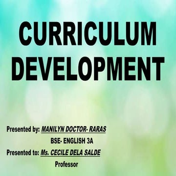 Curriculum development ppt | PPTX