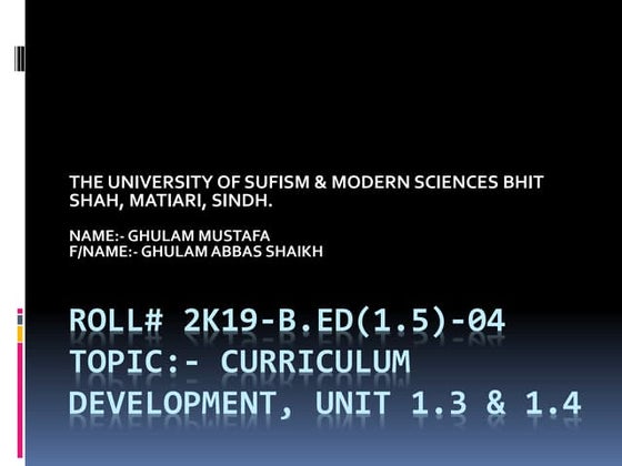 Syllabus educ 106 curriculum development | PDF
