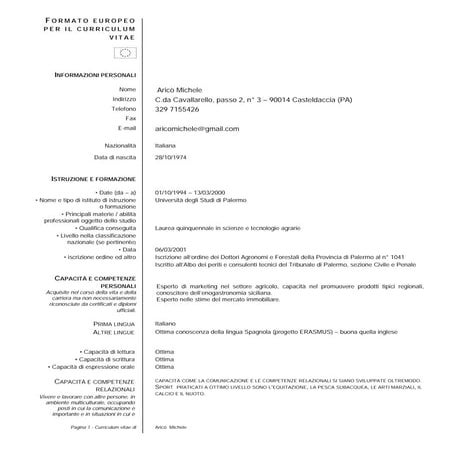 Curriculum dott agr_aricò_michele_04_2013 | PDF