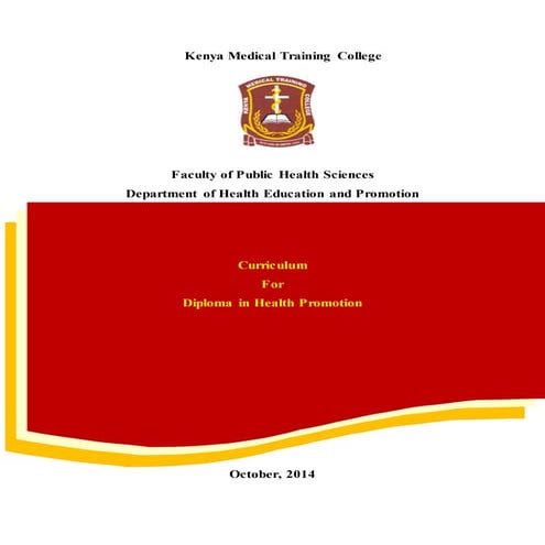 Curriculum draft diploma health promotion 2 nakuru | DOCX