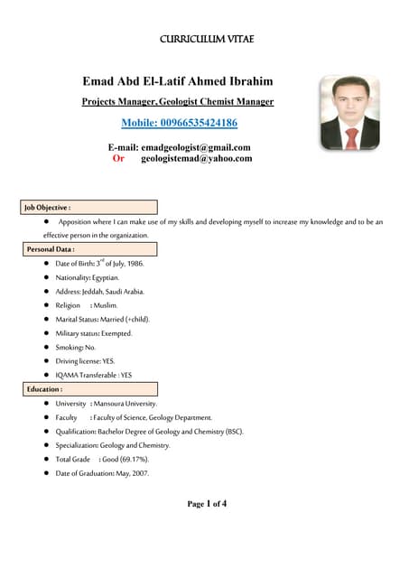 Emad cv en | PDF