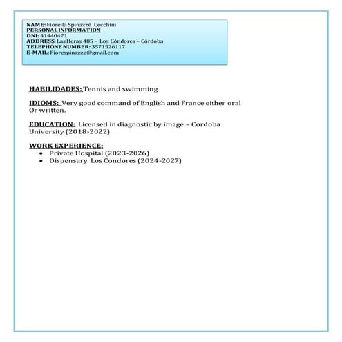 Curriculum fiore | DOCX