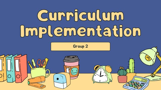 Chapter 5 Curriculum Implementation 1 Pptx
