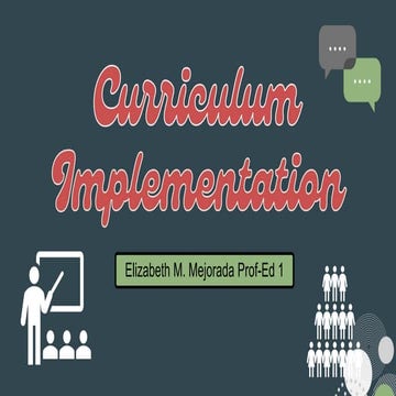 Curriculum Implementation & Evaluation.pptx | Educational Assessment | Education