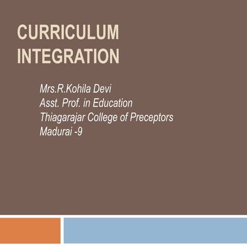 CURRICULUM INTEGRATION | PPTX