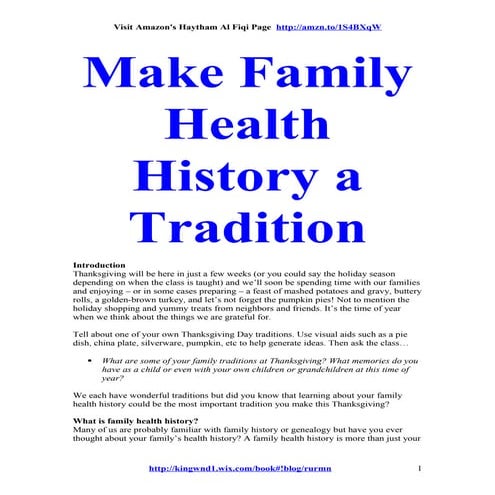 Make Family Health History a Tradition | PDF
