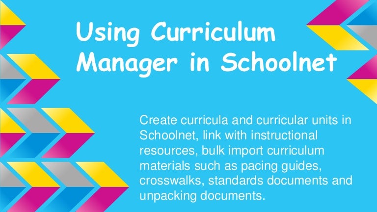 Curriculum manager in schoolnet