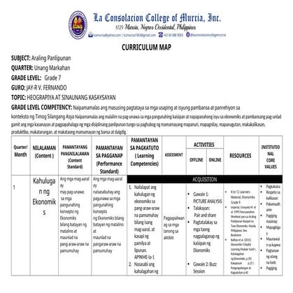 cchbsahjlsjfk CURRICULUM MAP AP9 Q1.docc