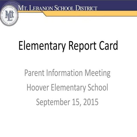 Curriculum night report card presentation | PPT