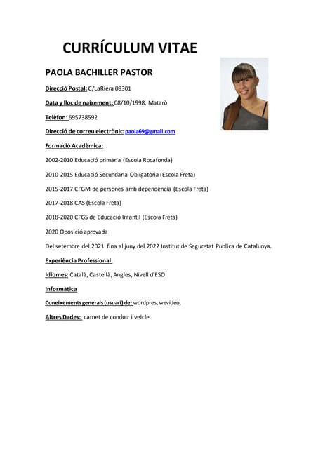 Curriculum vitae | PDF