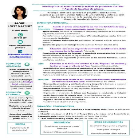 Curriculum Raquel Lopez | PDF