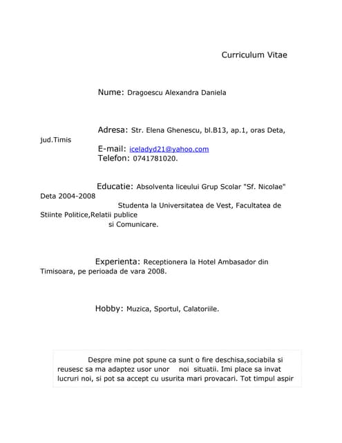 Curriculum Vitae | PPT